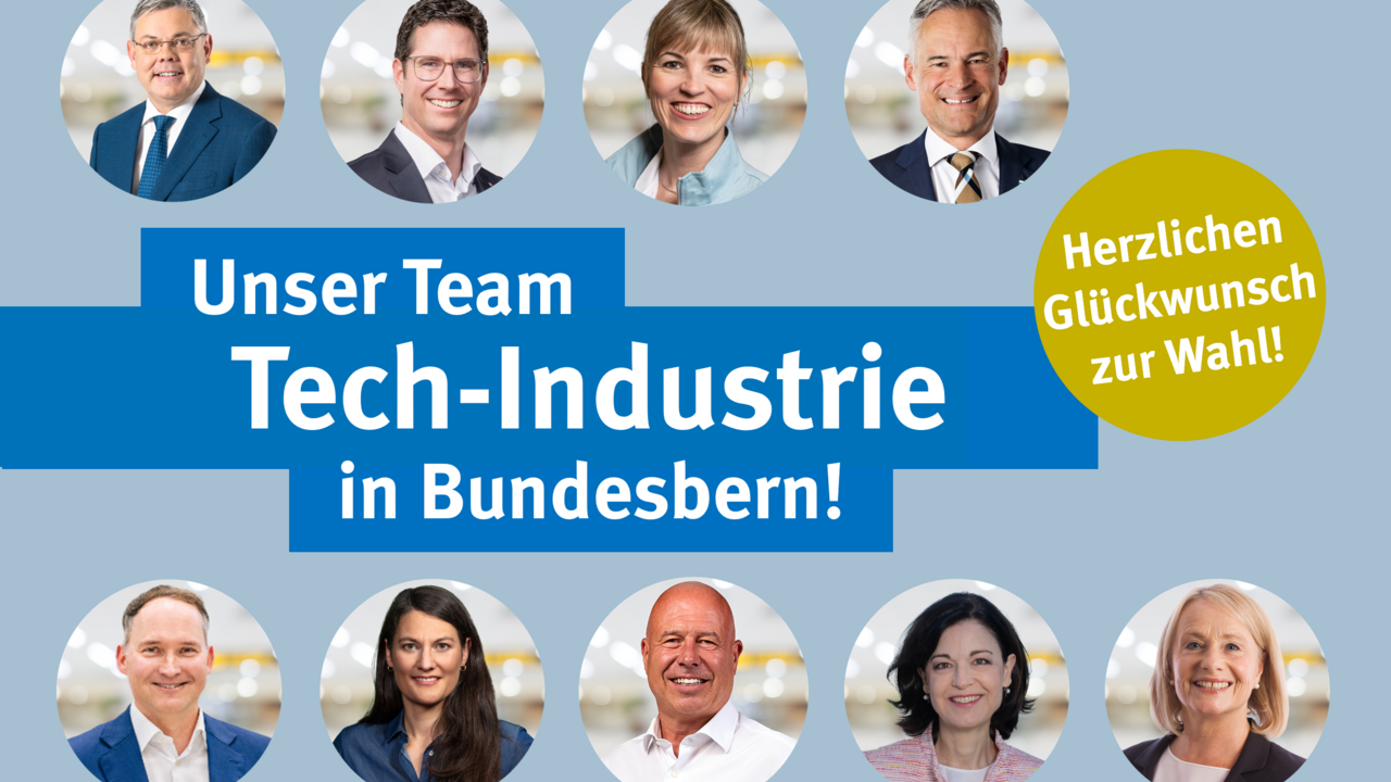 Team Tech-Industrie: Swissmem freut sich über Wahlerfolg 2023 - Swissmem